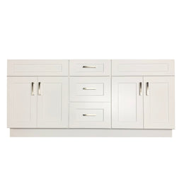 60 inch Solid Wood Double Sink Bathroom Vanity with Quartz Top & Sink ...